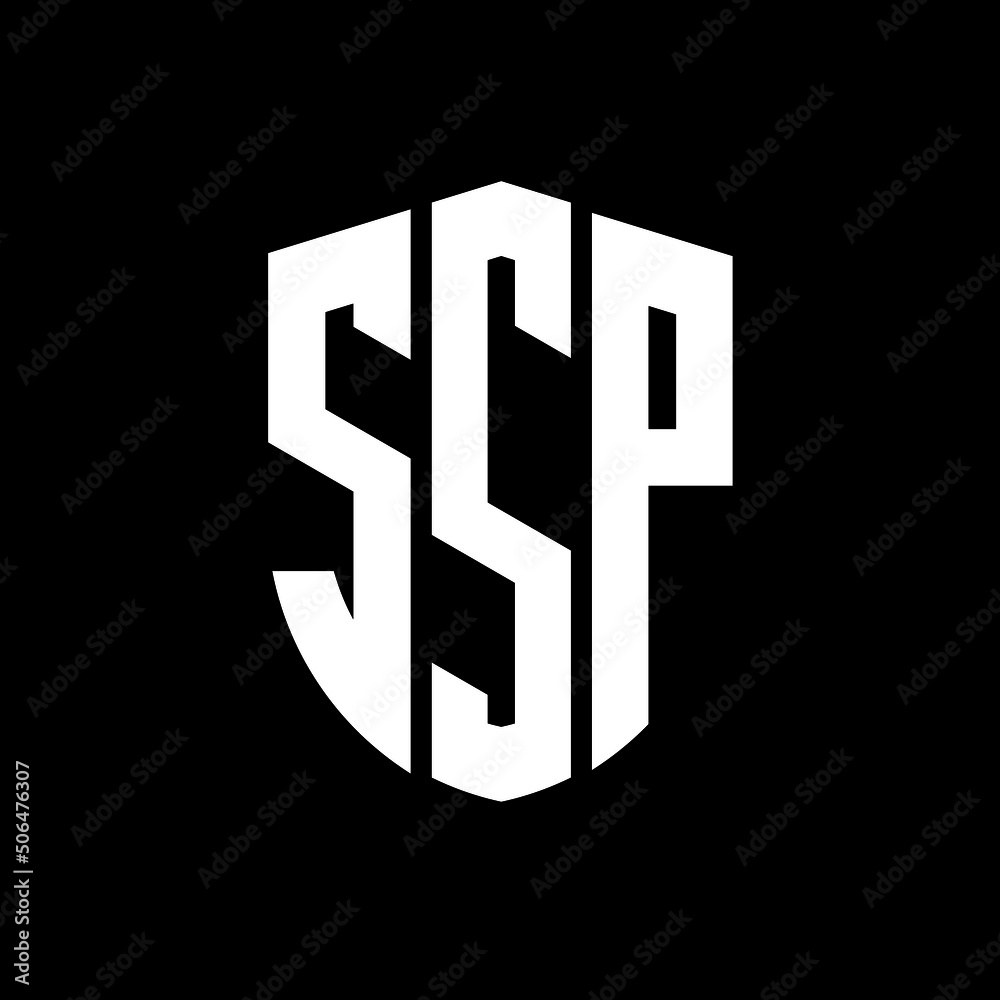 SSP letter logo design. SSP modern letter logo with black background ...