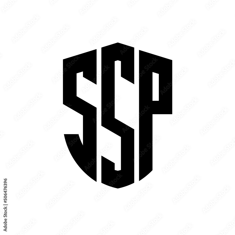 SSP letter logo design. SSP modern letter logo with black background ...