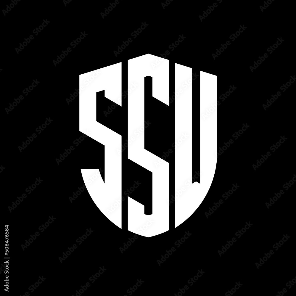 SSW letter logo design. SSW modern letter logo with black background ...