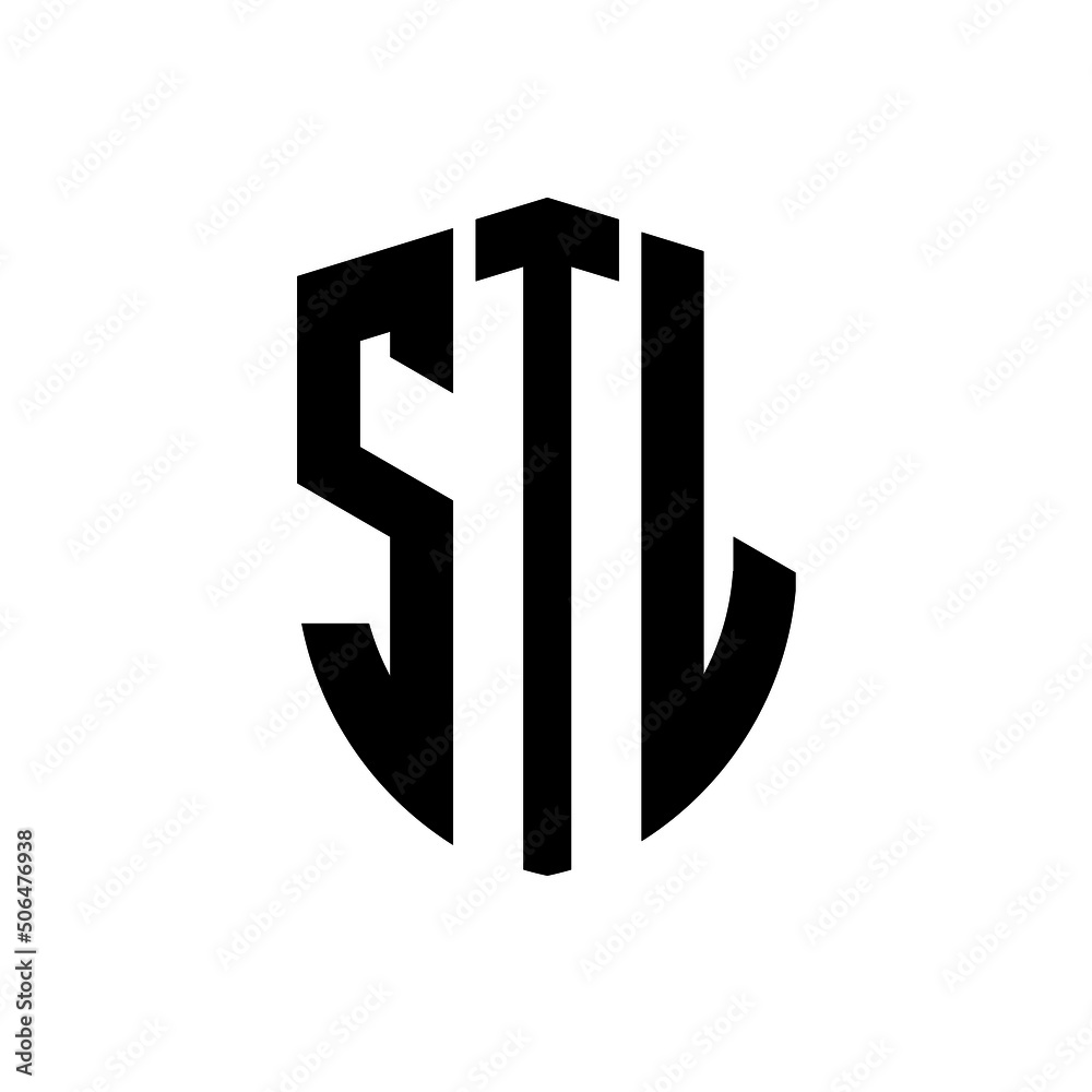 STL letter logo design. STL modern letter logo with black background ...