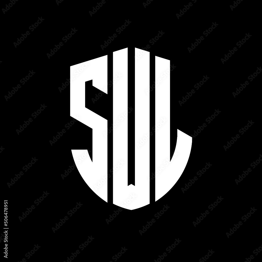 SWL letter logo design. SWL modern letter logo with black background ...