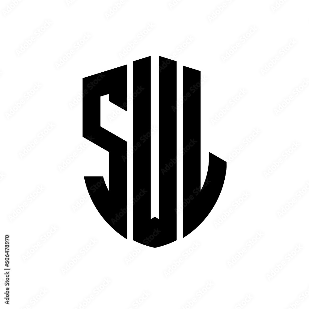 SWL letter logo design. SWL modern letter logo with black background ...