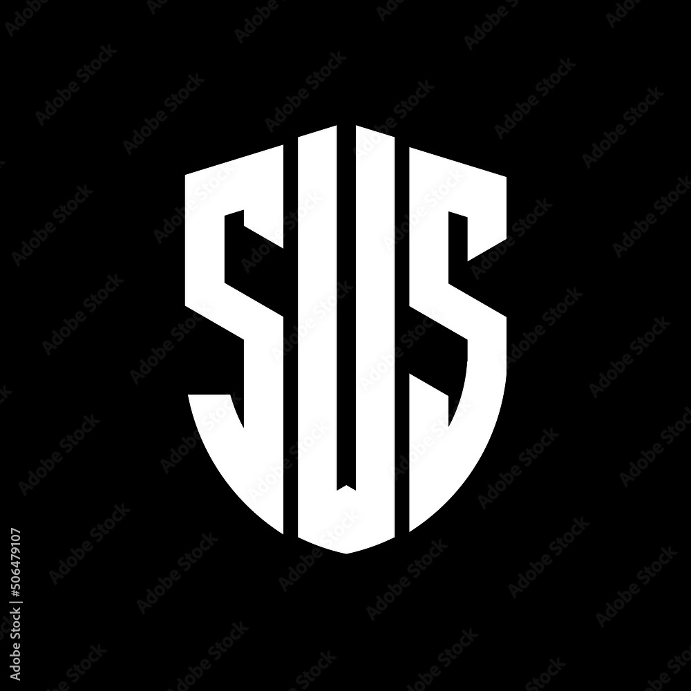SWS letter logo design. SWS modern letter logo with black background ...