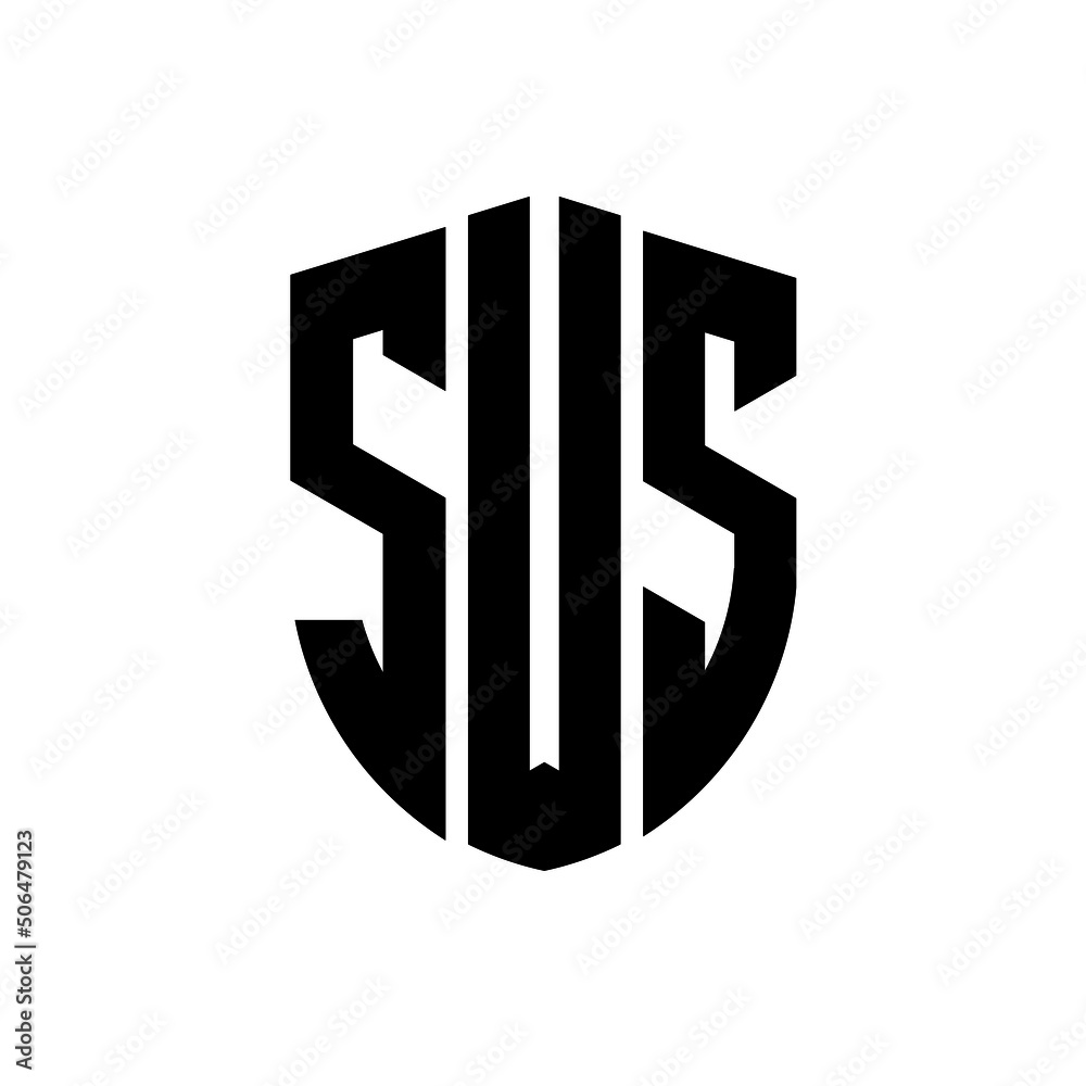 SWS letter logo design. SWS modern letter logo with black background ...