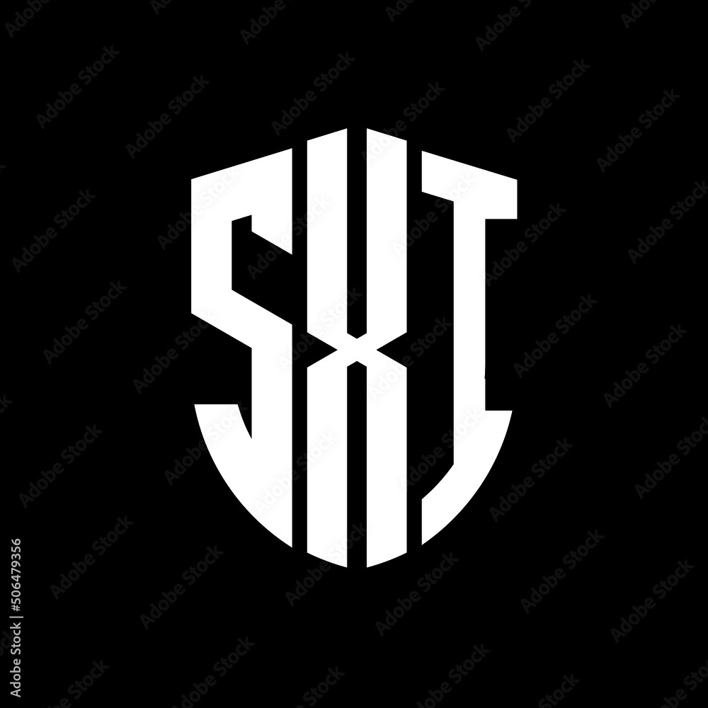 SXI letter logo design. SXI modern letter logo with black background ...
