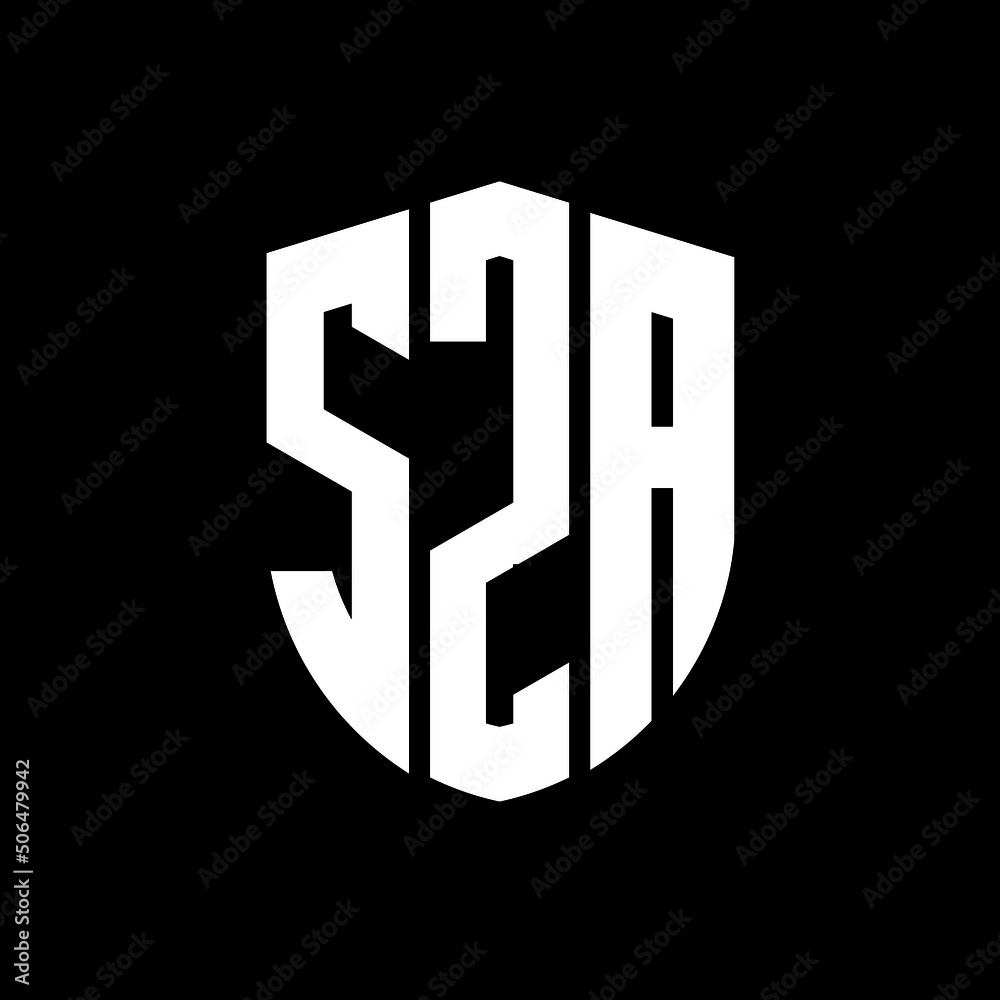 SZA letter logo design. SZA modern letter logo with black background ...
