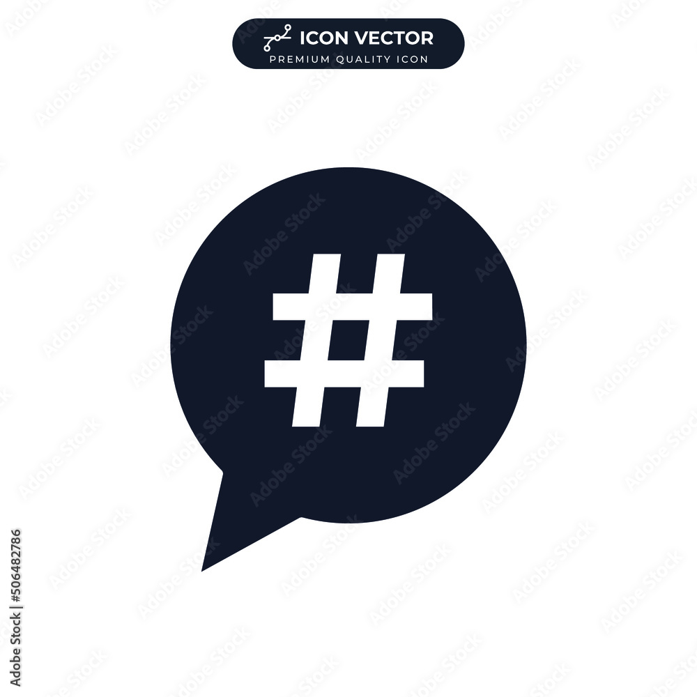 hashtag logo in bubble icon symbol template for graphic and web design ...