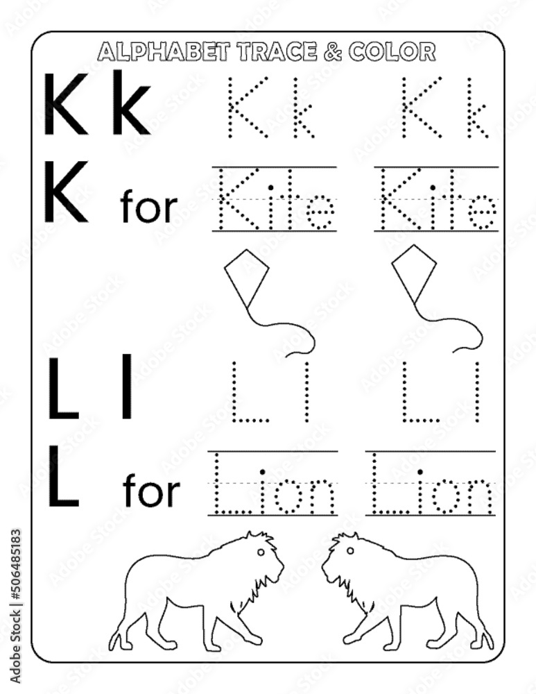 Alphabet Letters Tracing and Coloring Pages for kids, KDP Coloring ...
