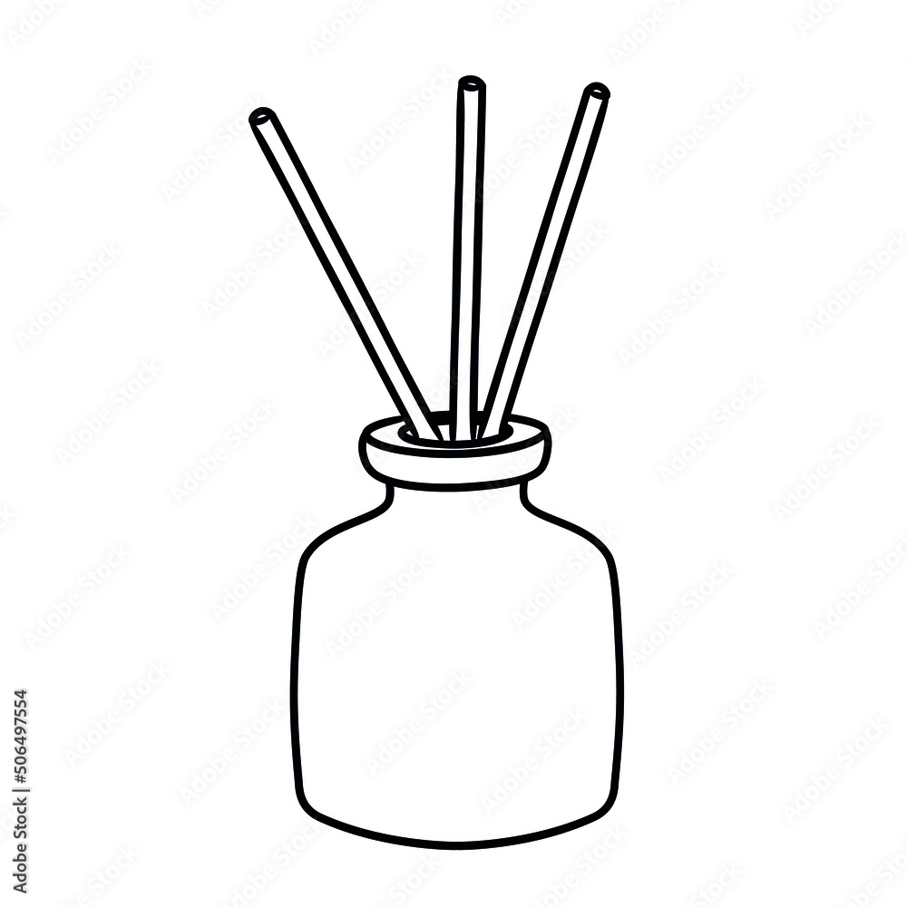 Aroma diffuser for home. Doodle sketch style. Linear simple diffuser ...
