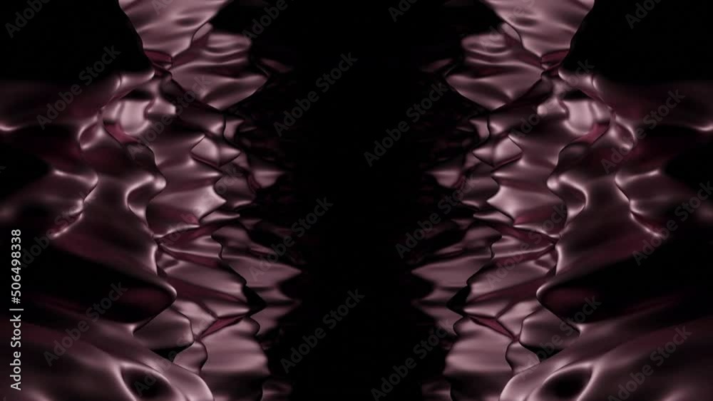 Corridor with ribbed walls. Design. 3D corridor with bumpy sharp walls ...