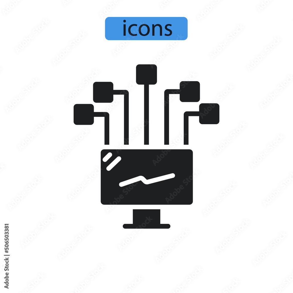 referral source icons symbol vector elements for infographic web Stock ...