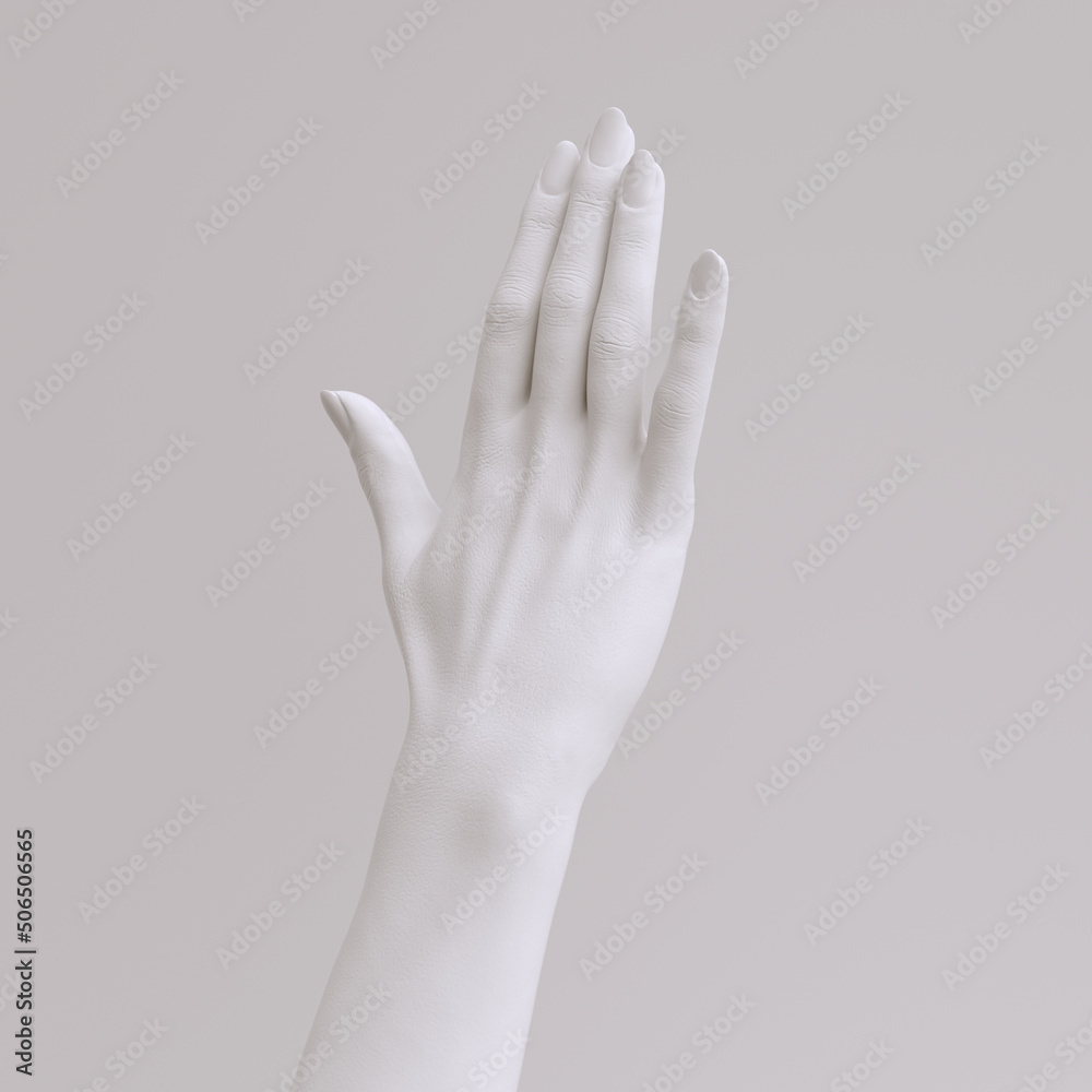 Open palm hand pose for jewelry ring accessory presentation. 3d ...