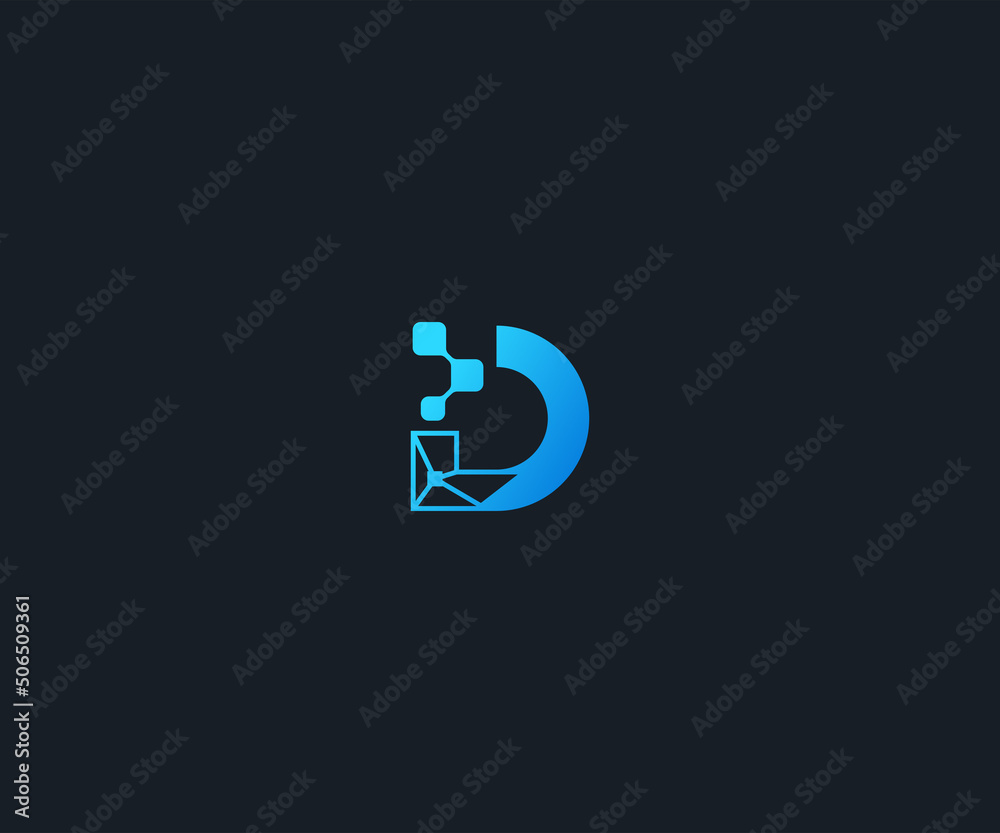 Letter D Tech Logo Design vector Template Stock Vector | Adobe Stock