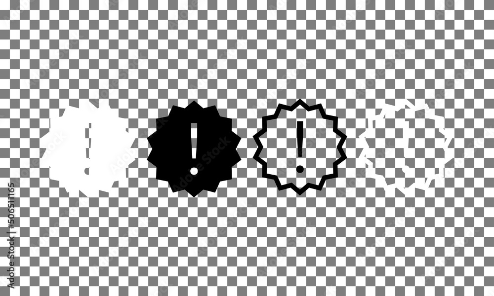 Vetor do Stock: Exclamation mark in zigzag circle shape. Transparent ...