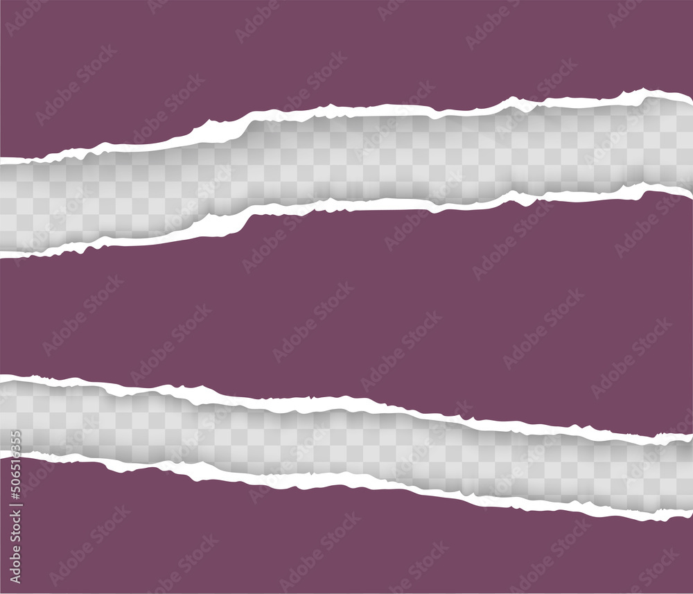 Paper texture with damaged edge isolated on transparent background ...