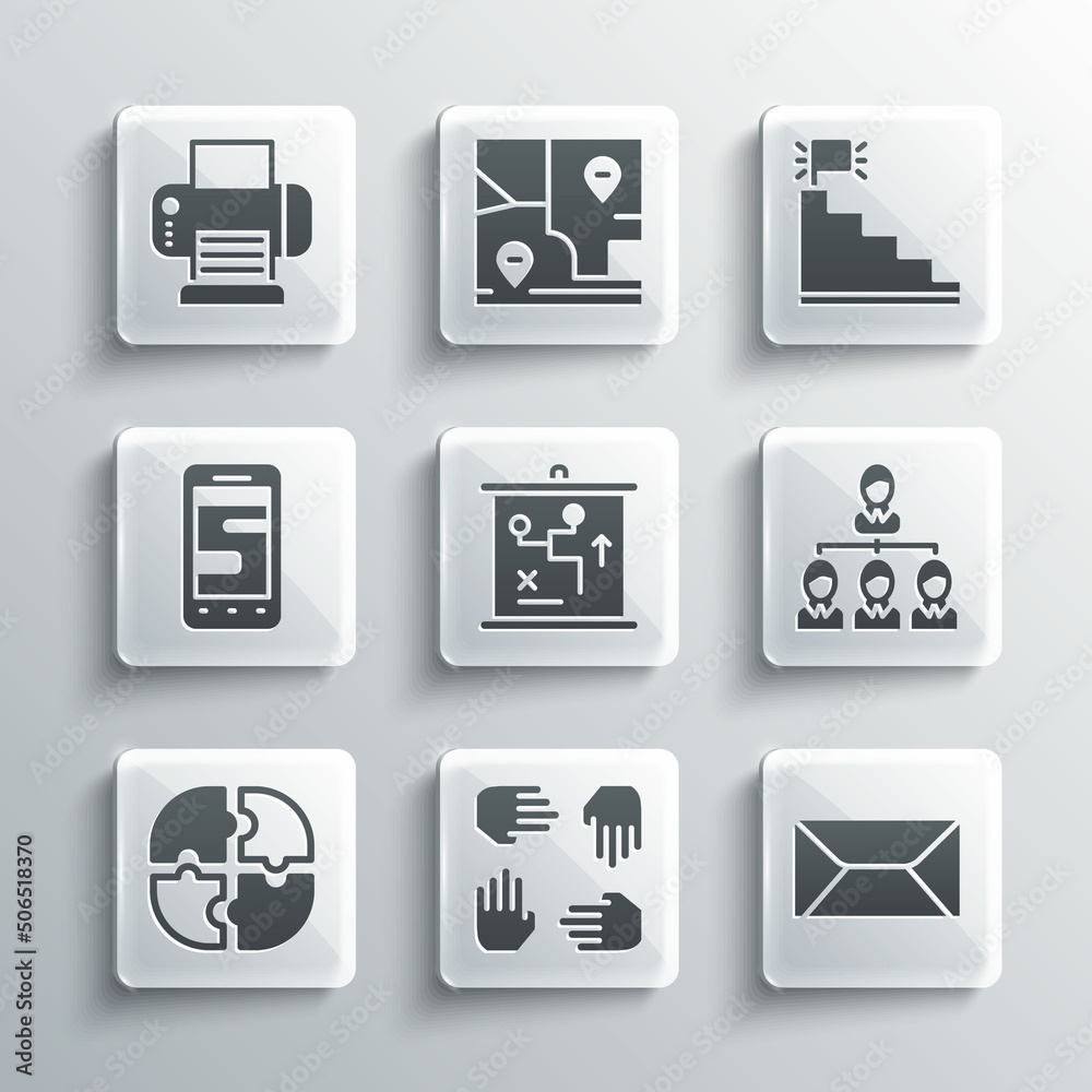 Set Project team base, Envelope, Hierarchy organogram chart, Planning ...