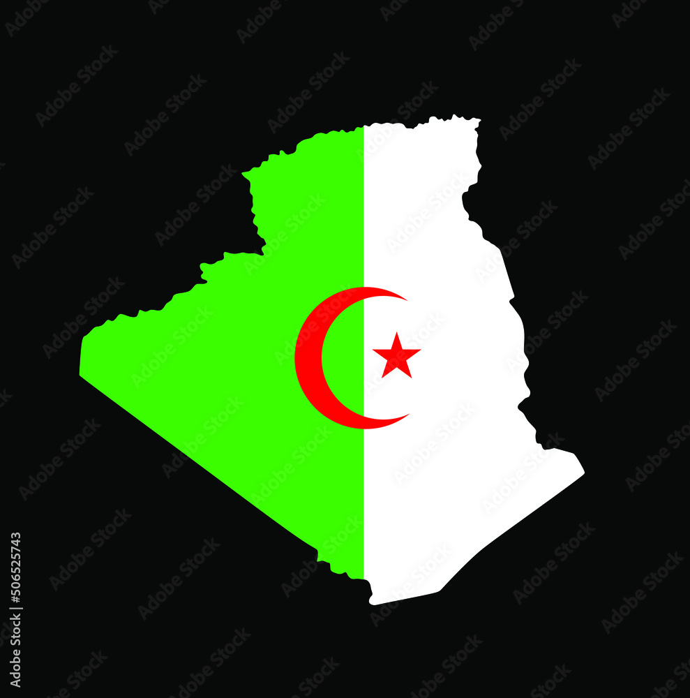 Algeria vector map flag vector silhouette illustration isolated on ...