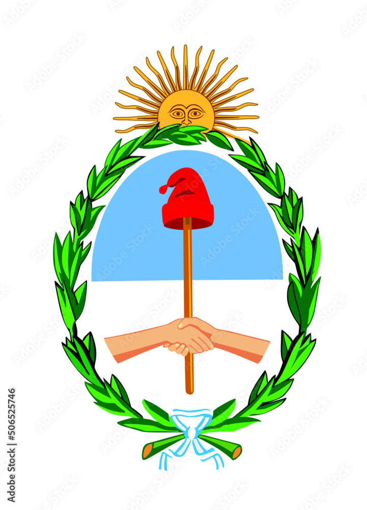 Argentina coat of arms vector illustration isolated on white background ...