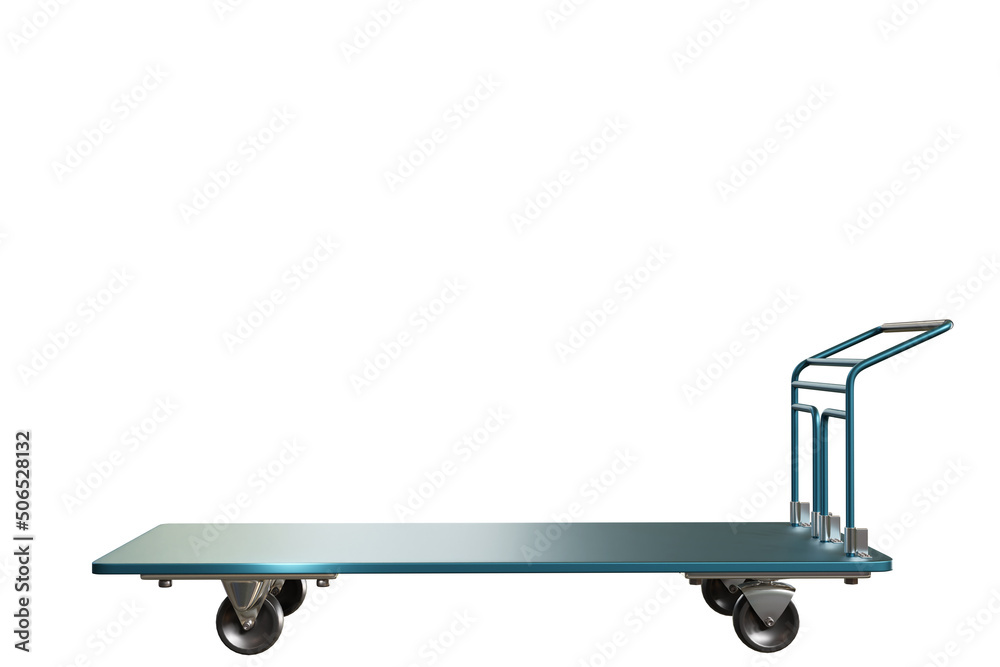 Empty warehouse cart. Realistic four-wheeled cargo trolley. Cargo ...