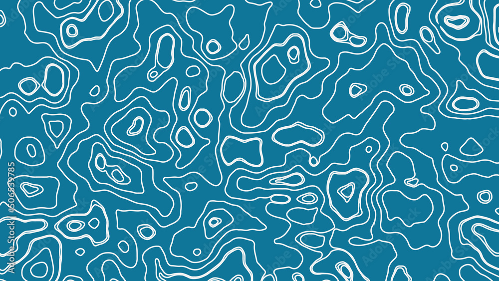 Blue background with map contour. Topographic vector wallpaper. Stock ...