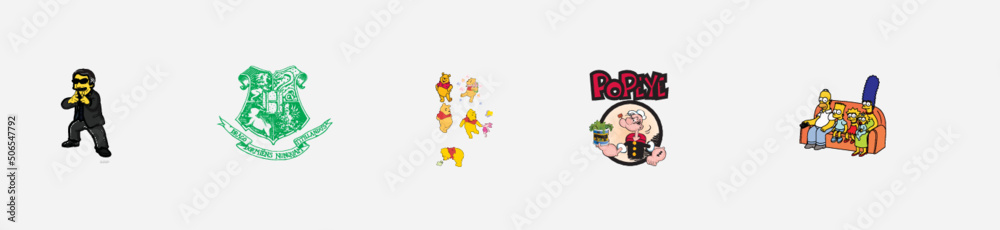 Vetor do Stock: Arts and design logo bundle: Winnie the Pooh logo ...