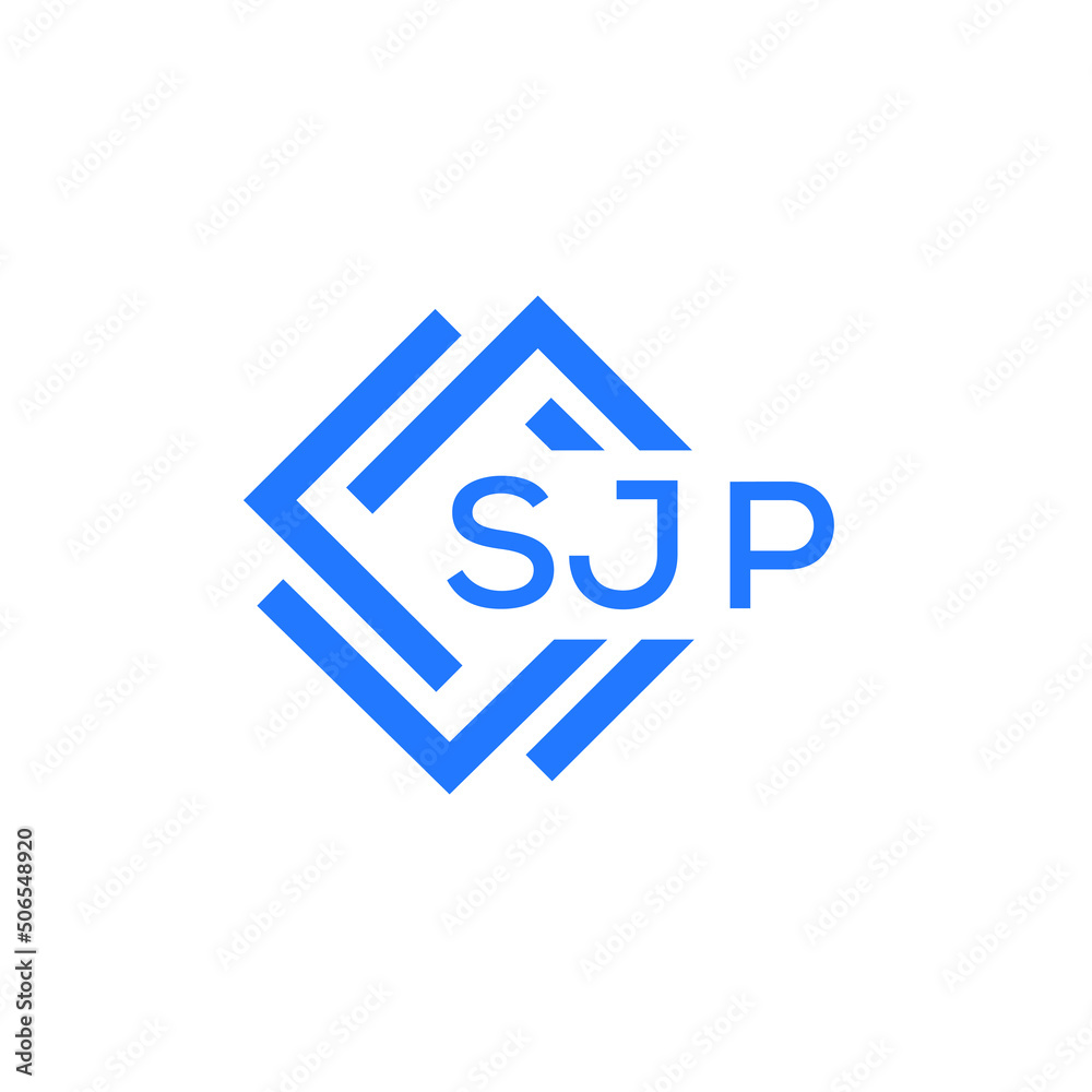 SJP technology letter logo design on white background. SJP creative ...