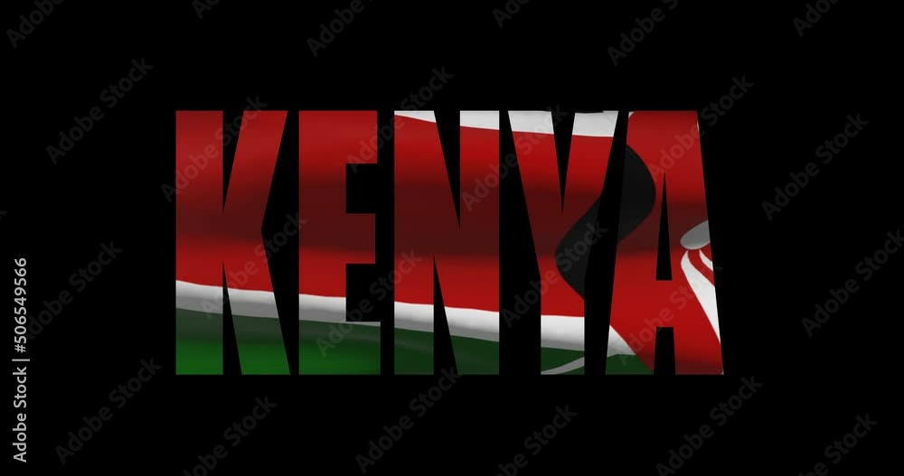 Vidéo Stock Kenya country name on transparent background. Word ...