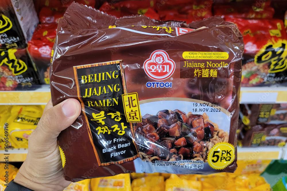 PENANG, MALAYSIA - 12 APR 2022: Ottogi brand Beijing Jjajang ramen ...