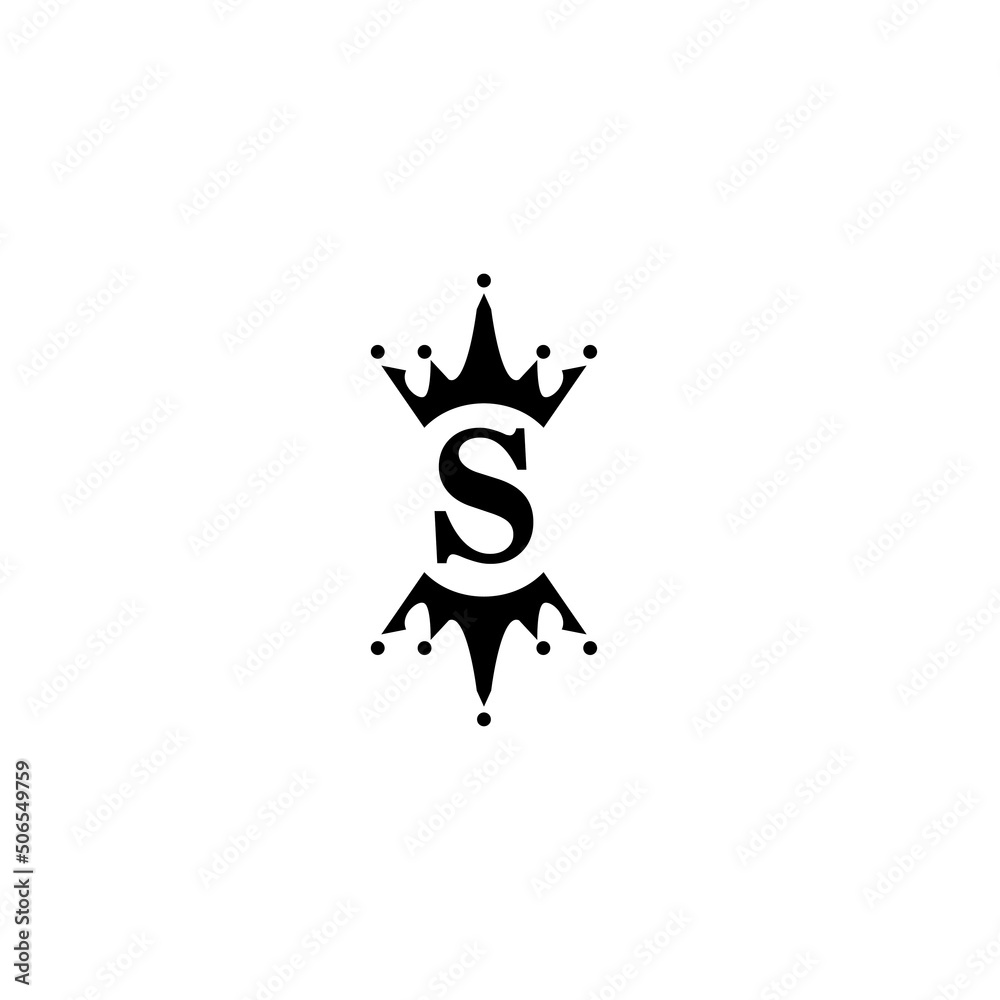 letter S logo template king crown illustration vector design Stock ...