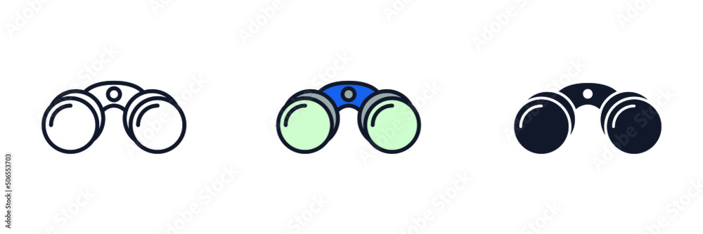 Binoculars vision icon symbol template for graphic and web design ...