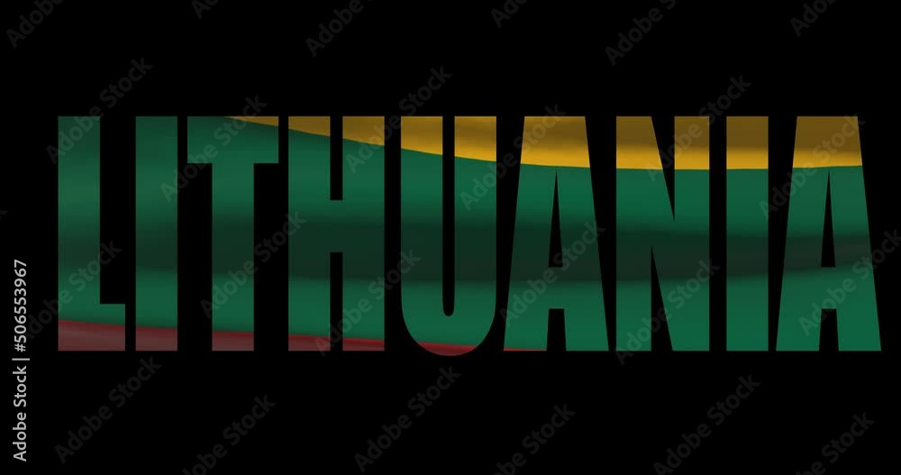 Lithuania country name on transparent background. Word animation with ...