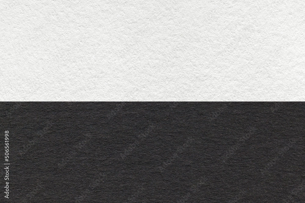 Texture of craft black and white paper background, half two colors ...