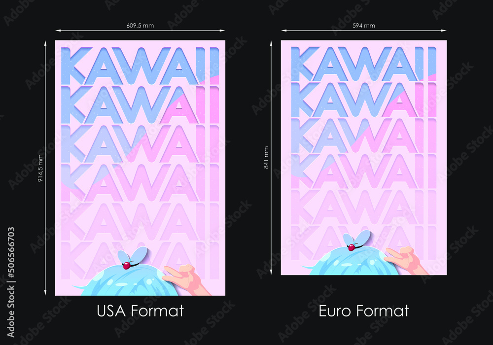 Poster or cover design in anime style and font background with famous ...