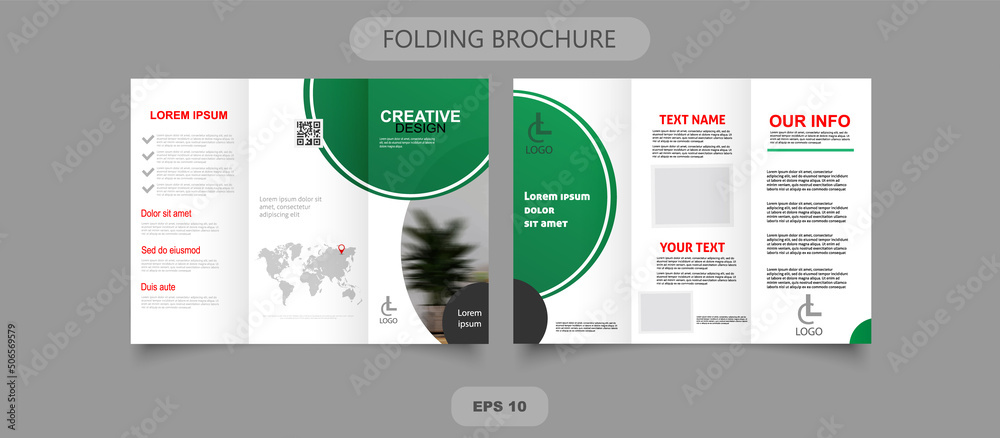 Vecteur Stock Triple brochure design. green business template for ...
