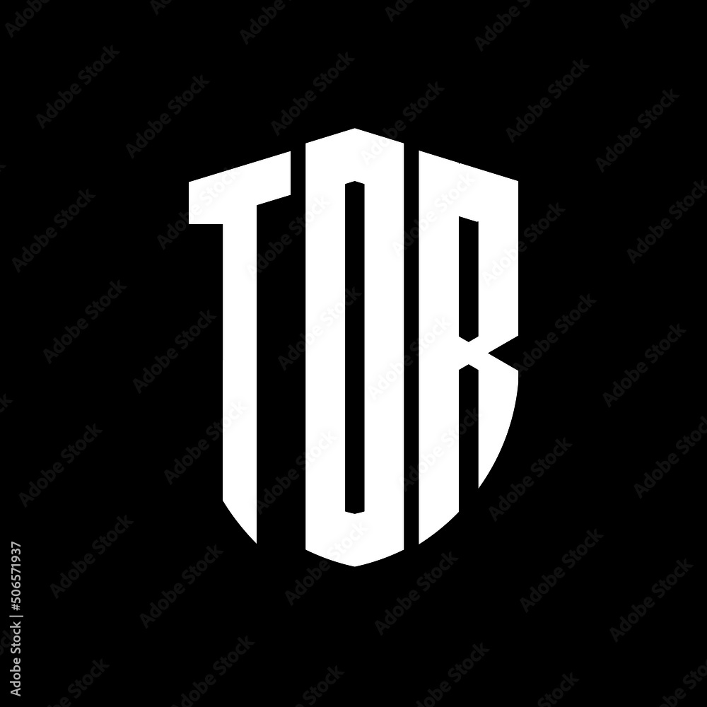 TDR letter logo design. TDR modern letter logo with black background ...