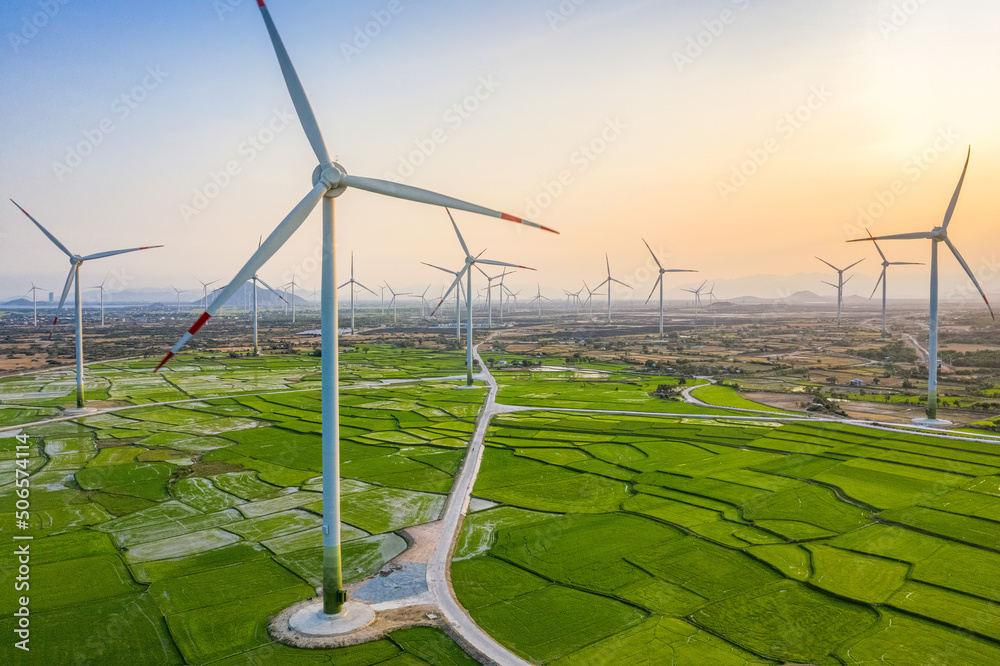 Landscape with Turbine Green Energy Electricity, Windmill for electric ...