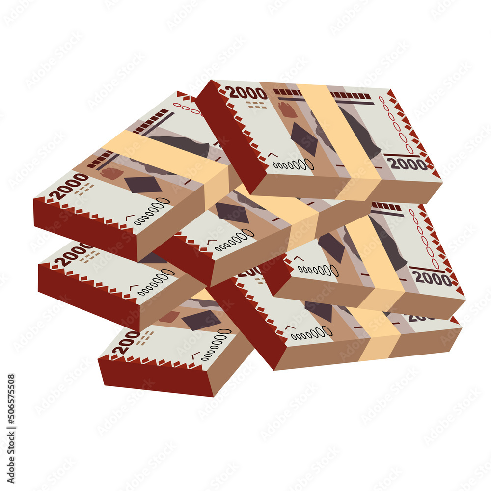 Tanzanian Shilling Vector Illustration. Tanzania money set bundle ...