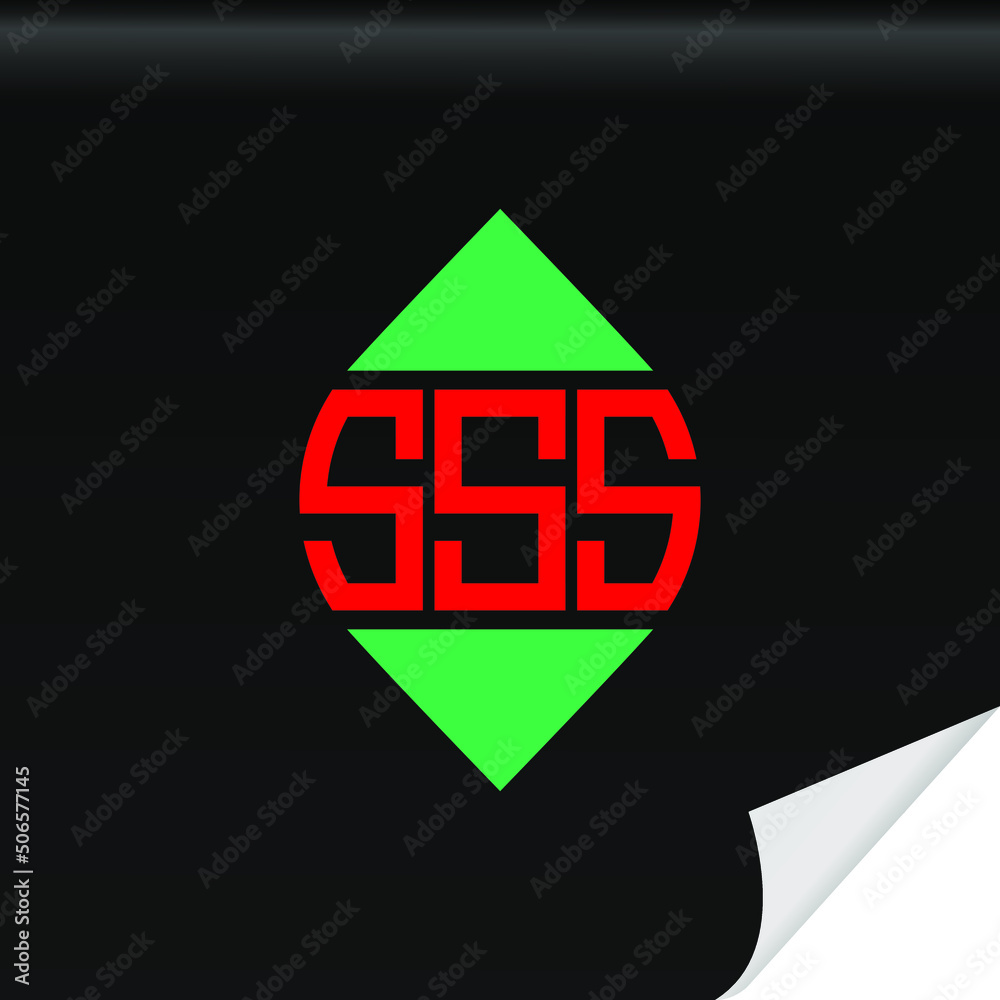 SSS letter logo design on black background.SSS creative initials letter ...