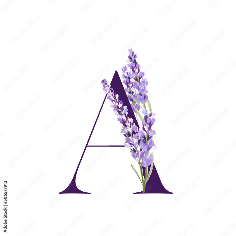 Lavender Alphabet A, Wedding Monogram Logo Design Stock Vector | Adobe ...