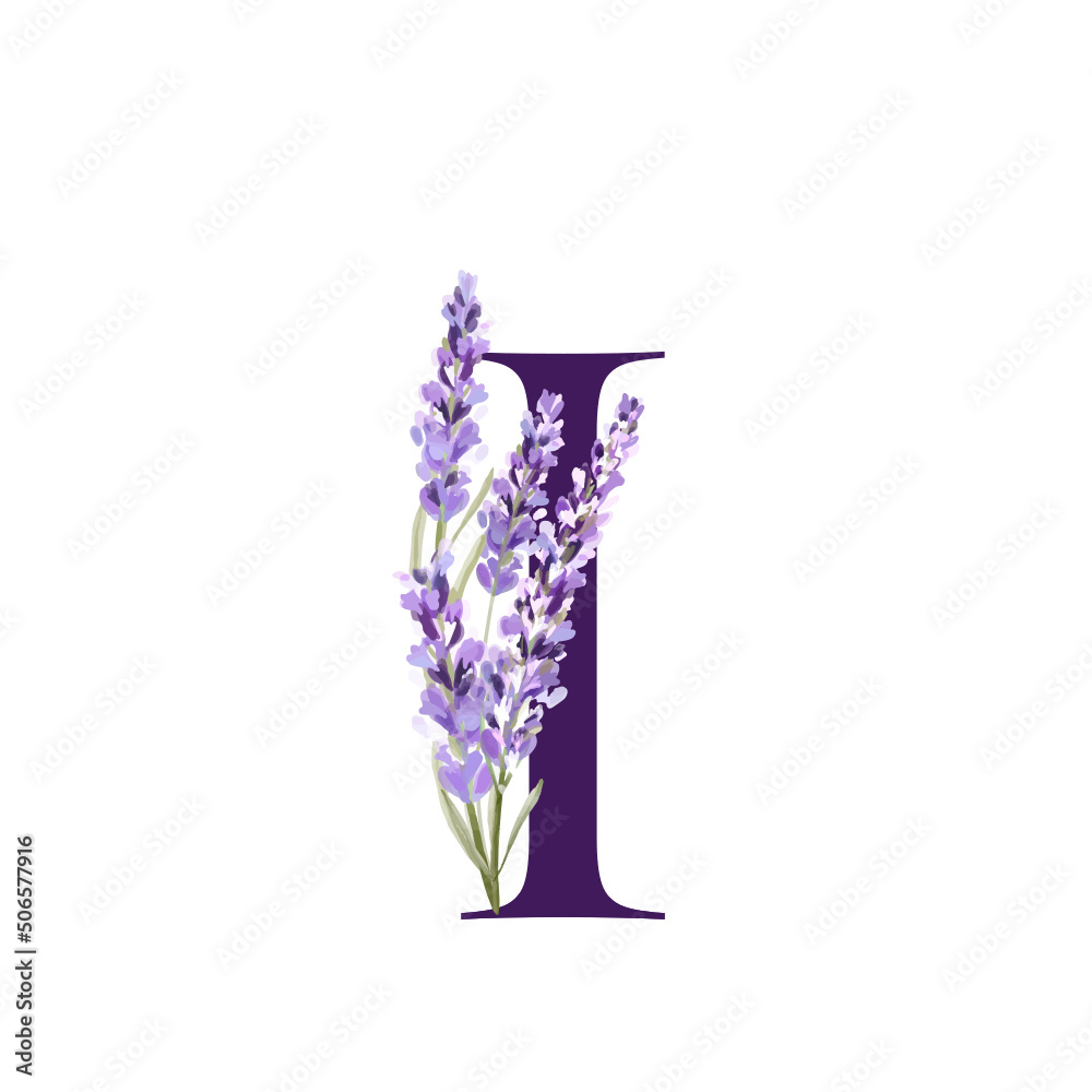 Lavender Alphabet I, Wedding Monogram Logo Design Stock Vector | Adobe ...