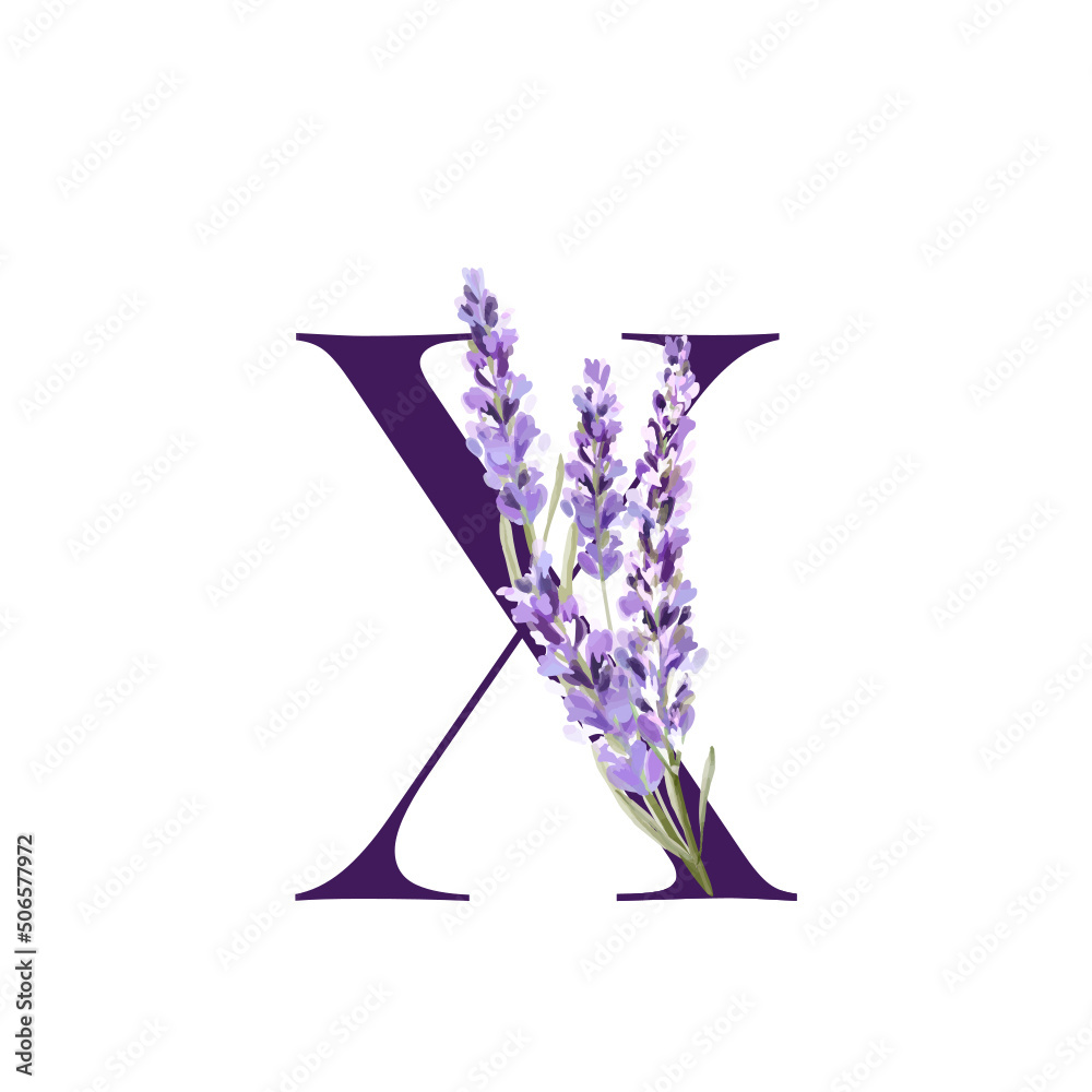 Lavender Alphabet X, Wedding Monogram Logo Design Stock Vector | Adobe ...