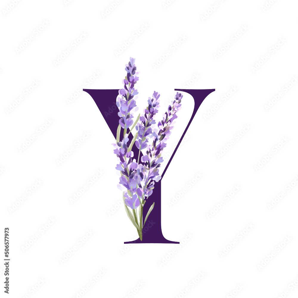 Lavender Alphabet Y, Wedding Monogram Logo Design Stock Vector | Adobe ...