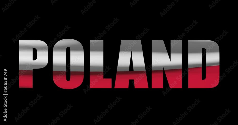 Poland country name on transparent background. Word animation with ...