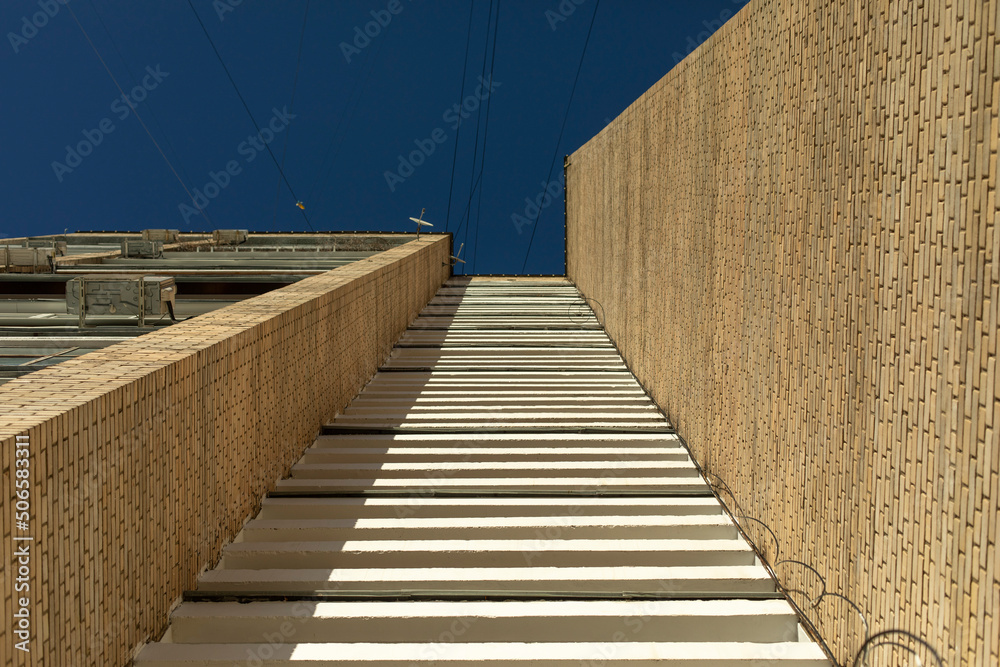 Building is from bottom up. Architecture details. Soviet House. Stock ...