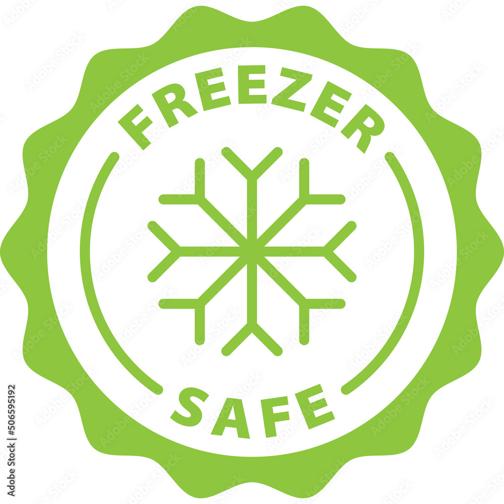 freezer safe green stamp outline badge icon label isolated vector on ...
