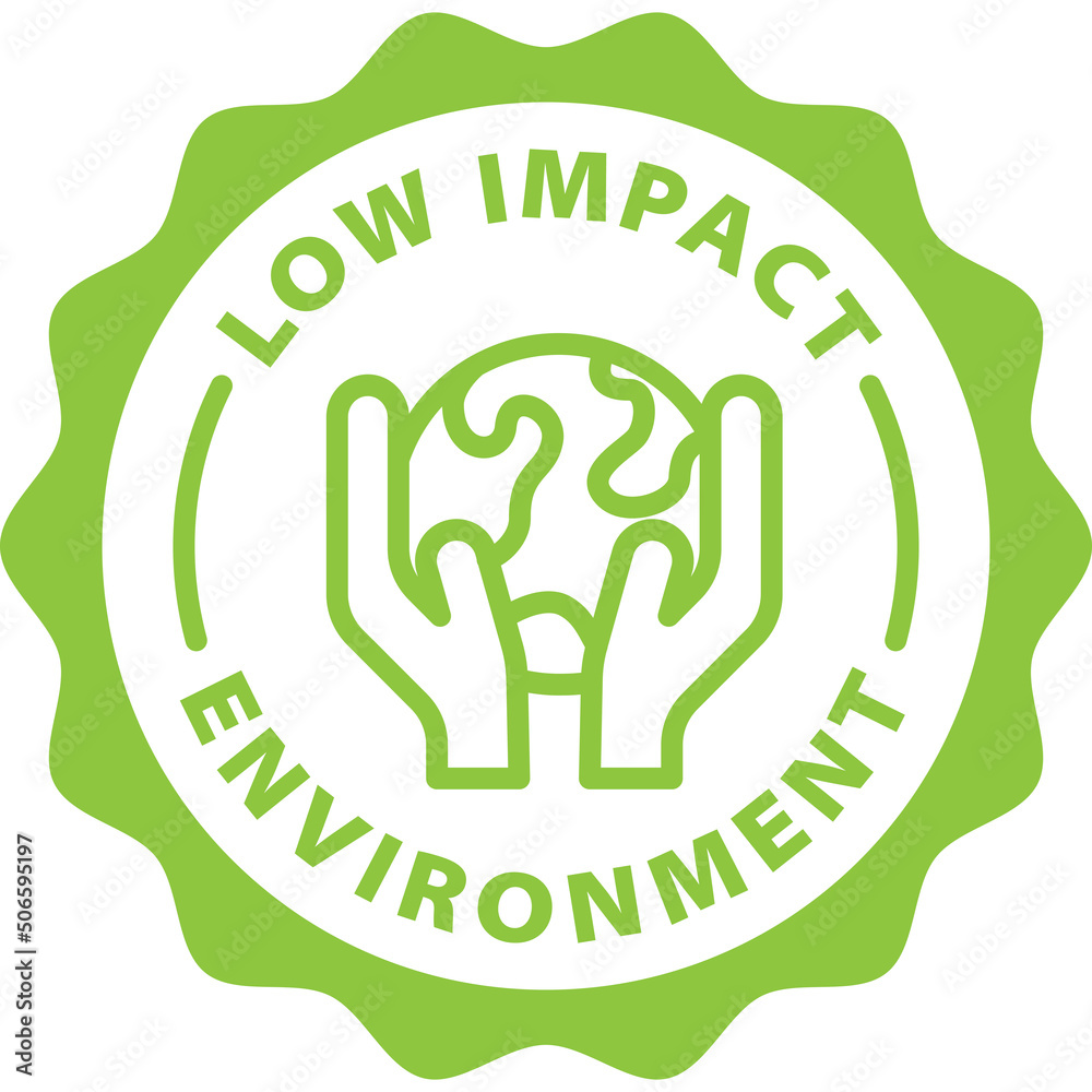 Low impact environment green stamp outline badge icon label isolated ...