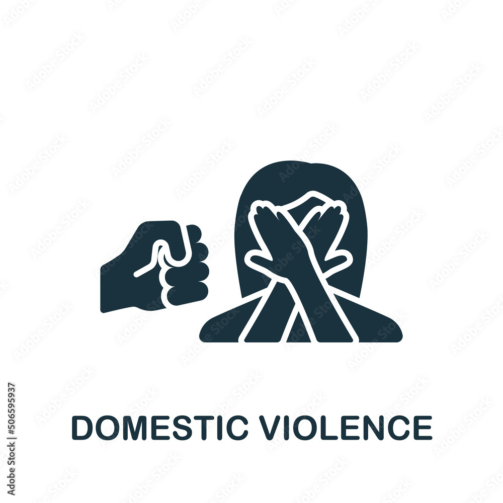 Domestic Violence icon. Monochrome simple Psychology icon for templates ...