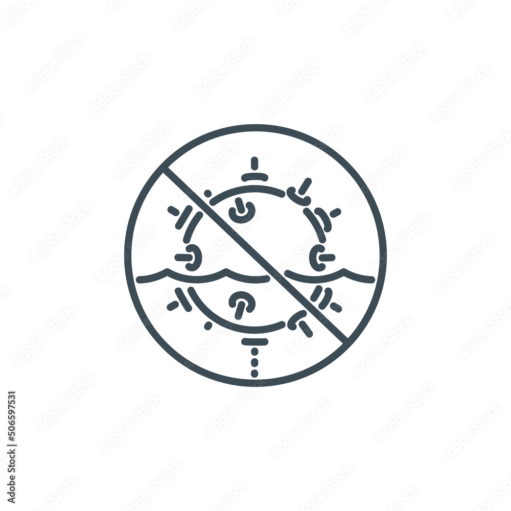Naval mine marine single outline icon isolated on white. outline symbol ...