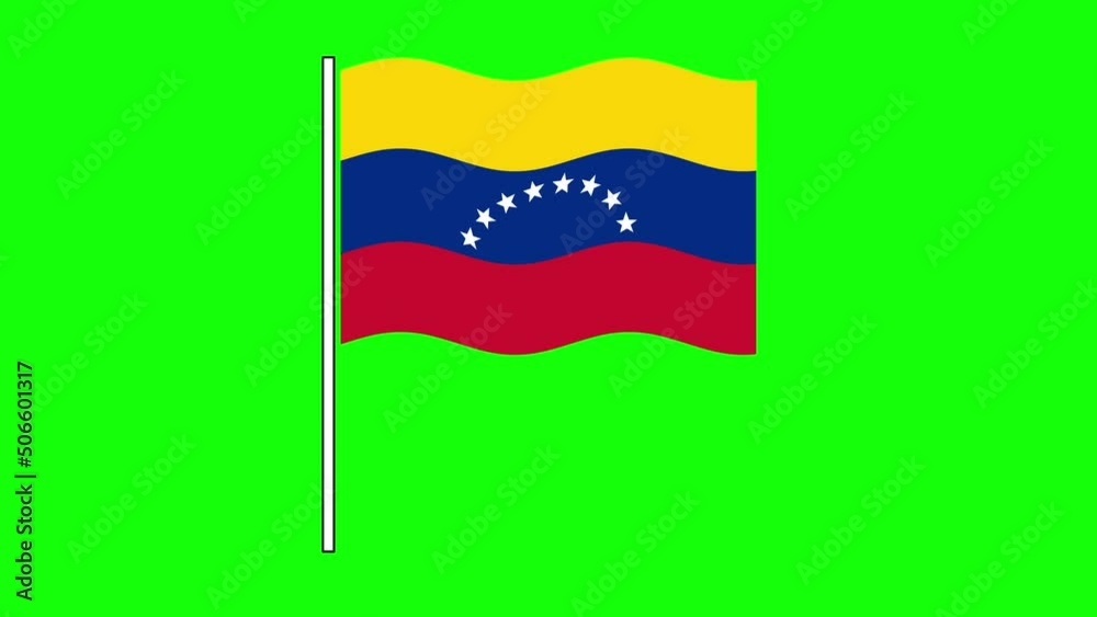 Venezuela flag seamless loop animation. Waving flag on green screen. 2D ...