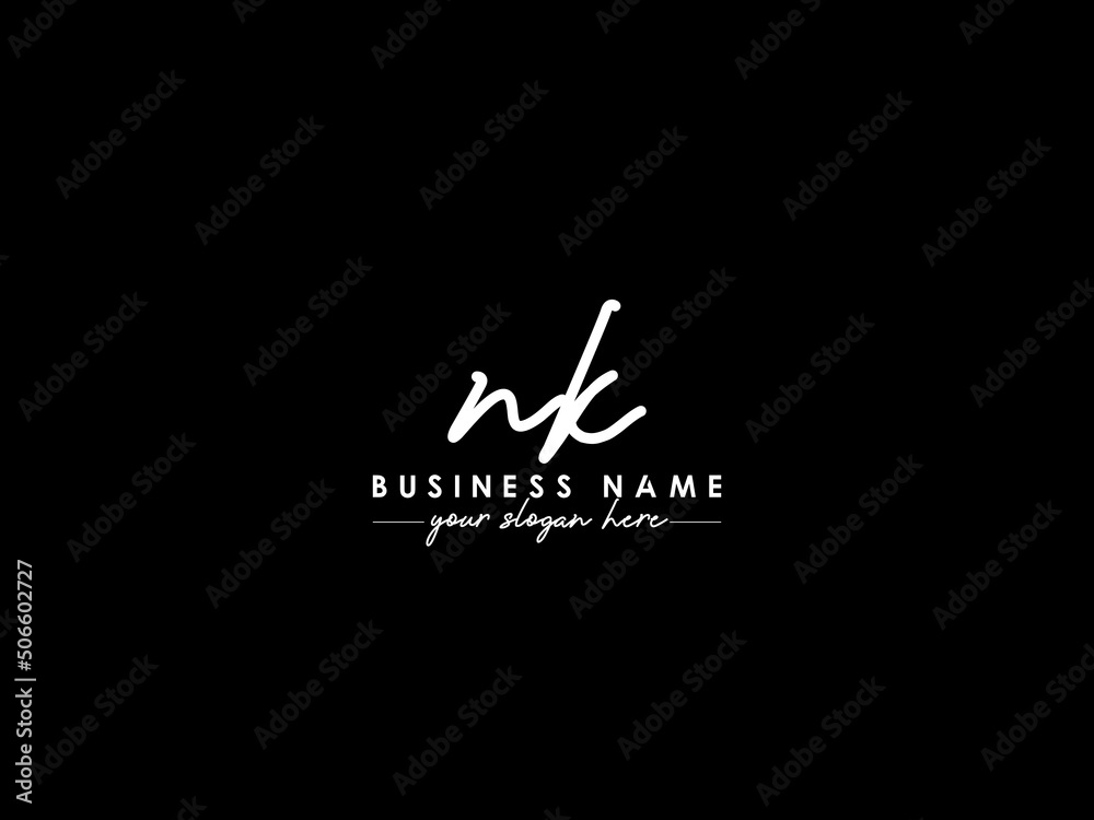 Creative NK Signature Logo, Signature Nk kn Fashion Logo Design For ...